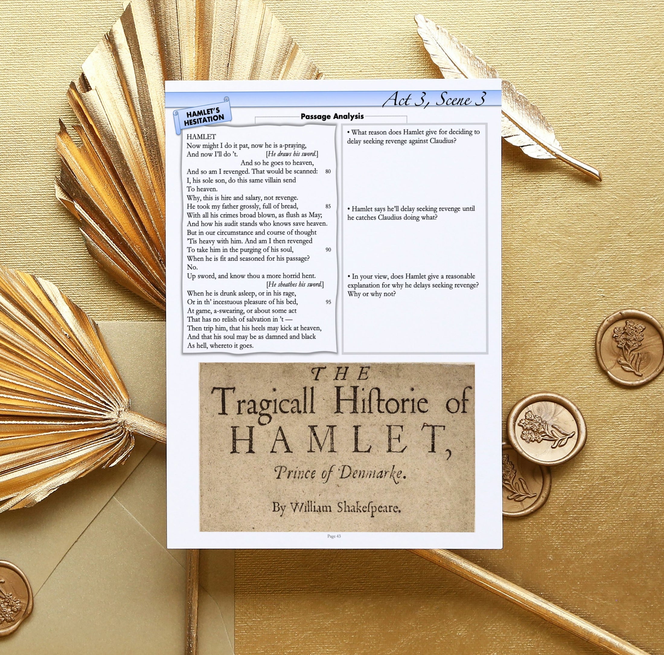 Hamlet | Complete Teaching Unit with Workbook & Answer Key – Rigorous ...