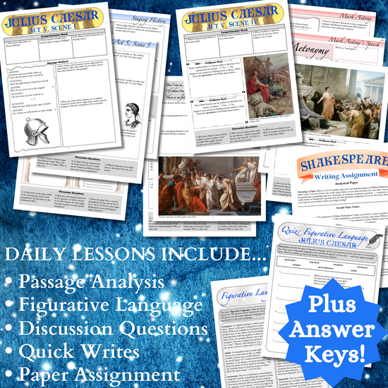 Julius Caesar | Complete Teaching Unit with Workbook & Answer Key ...