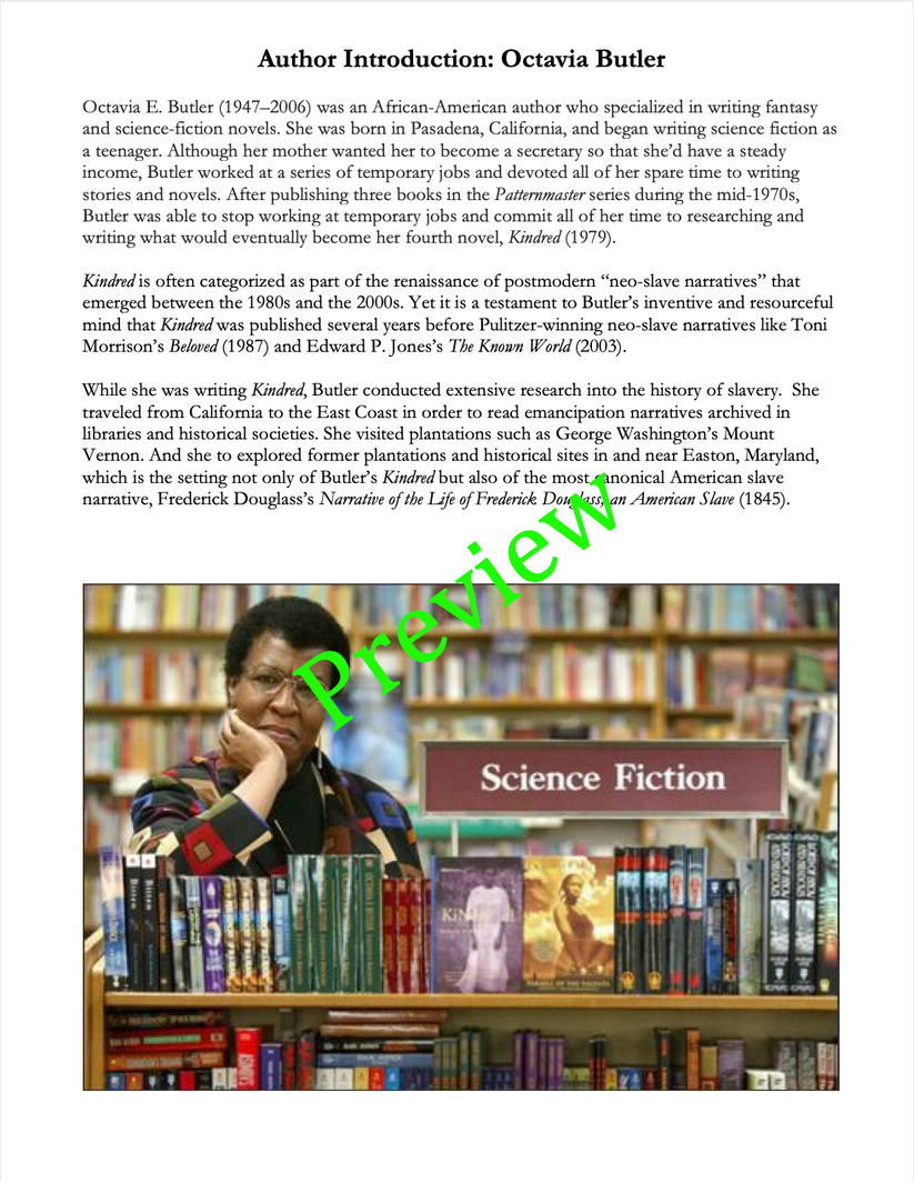 Kindred by Octavia Butler | Complete Teaching Unit – Rigorous Resources