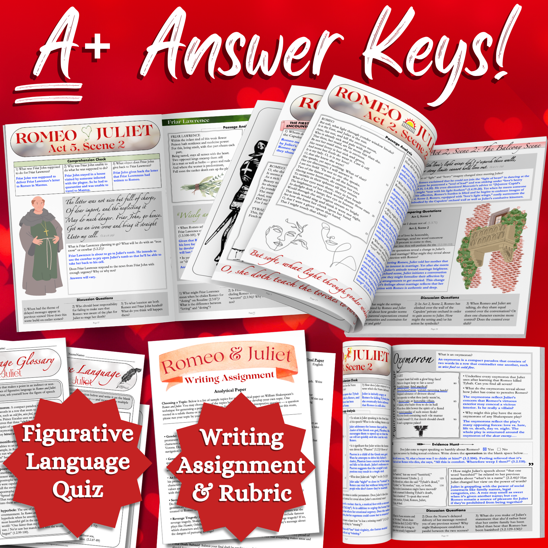 Romeo and Juliet | Teaching Unit with Workbook & Answer Key – Rigorous ...